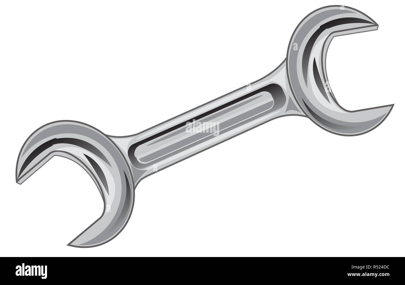 Wrench on white background Stock Photo - Alamy