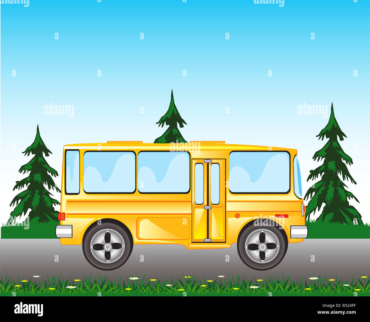 Illustration cartoon road going town hi-res stock photography and ...