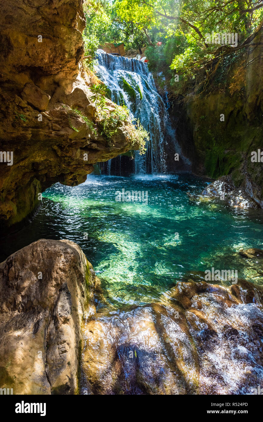 Waterfall of Akchour, Talassemtane National Park, Morocco Stock Photo ...