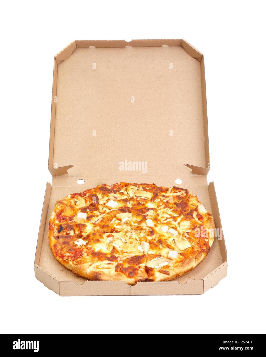 Whole pizza in a box Stock Photo - Alamy