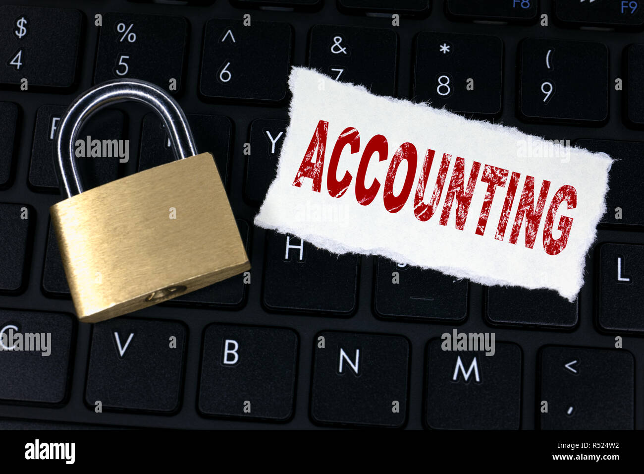 Accounting concept. Locked padlock Stock Photo - Alamy