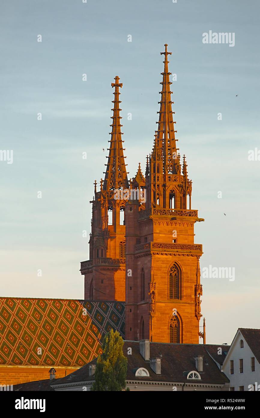 Cathedral towers in sunset Stock Photo - Alamy