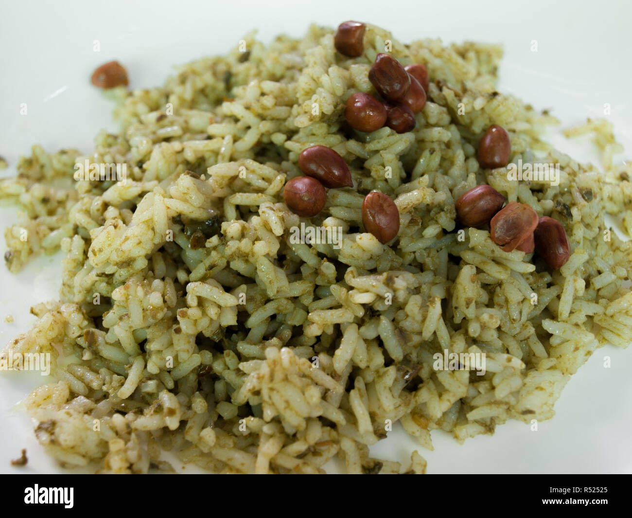 RICE STIR WITH LAHPET (PICKLED TEA LEAVES) TOPPING WITH FRIED PEANUTS ...