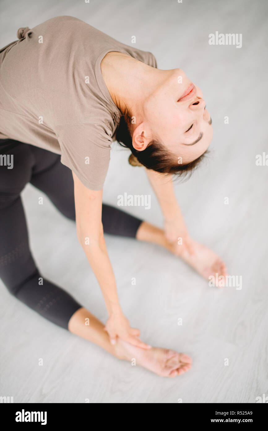 emotional gorgeous dancer in the final position of the dance Stock ...
