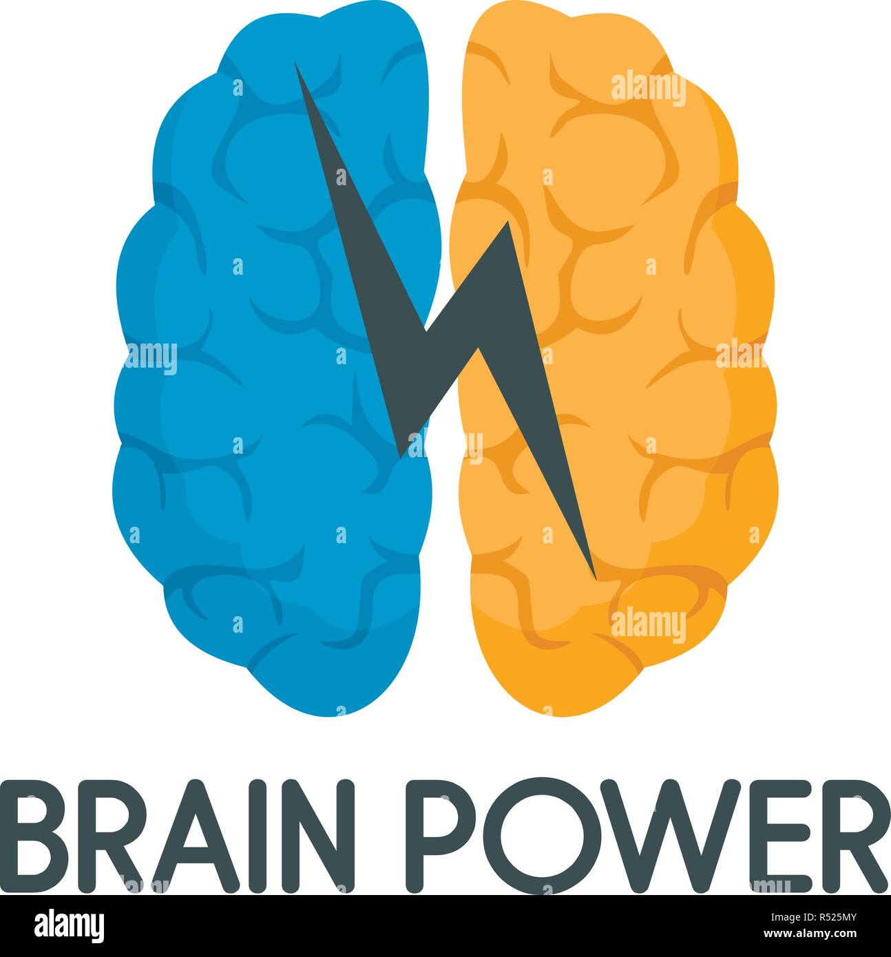 Light brain power logo. Flat illustration of light brain power vector logo for web design Stock ...