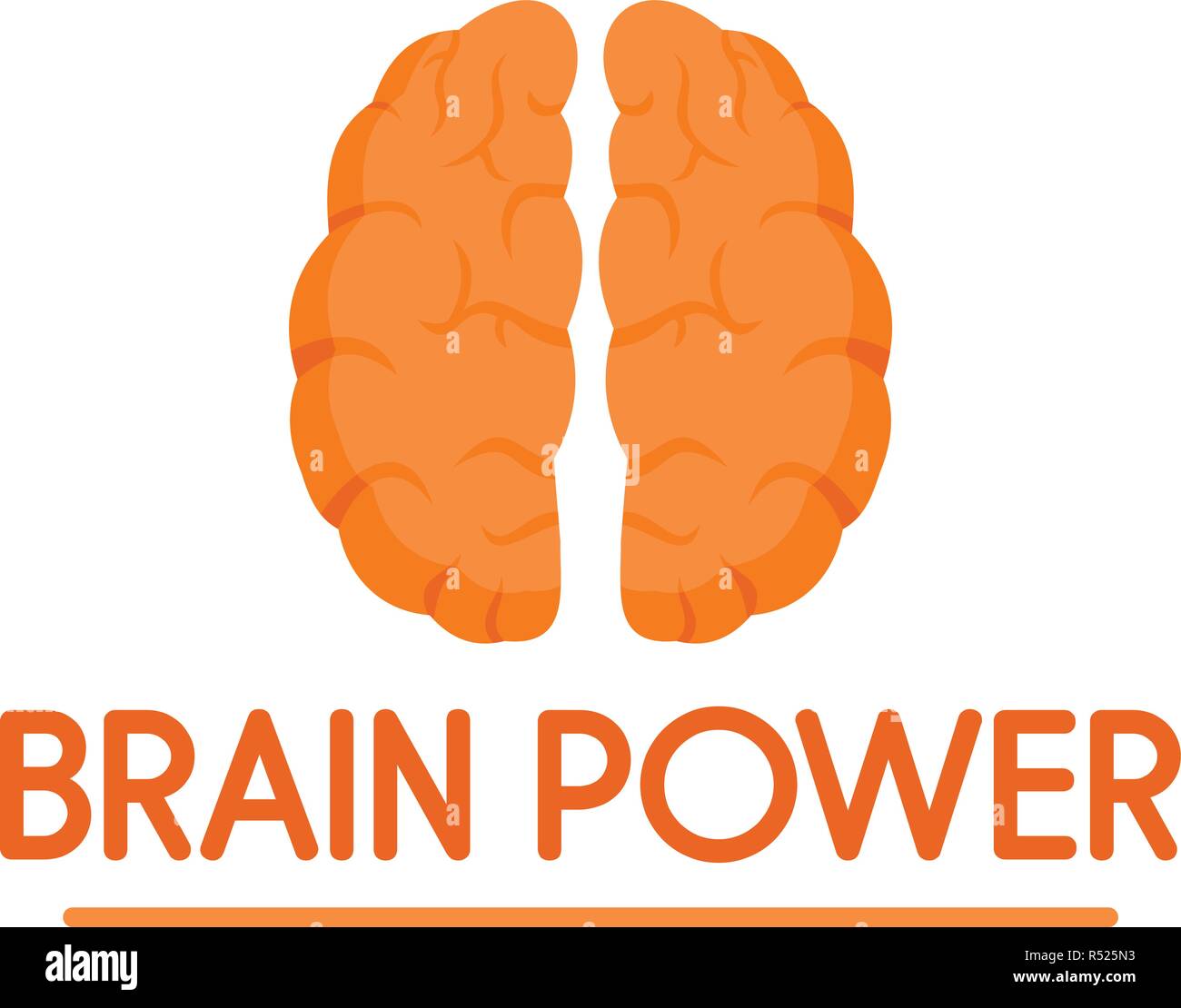 Human brain power logo. Flat illustration of human brain power vector logo for web design Stock ...