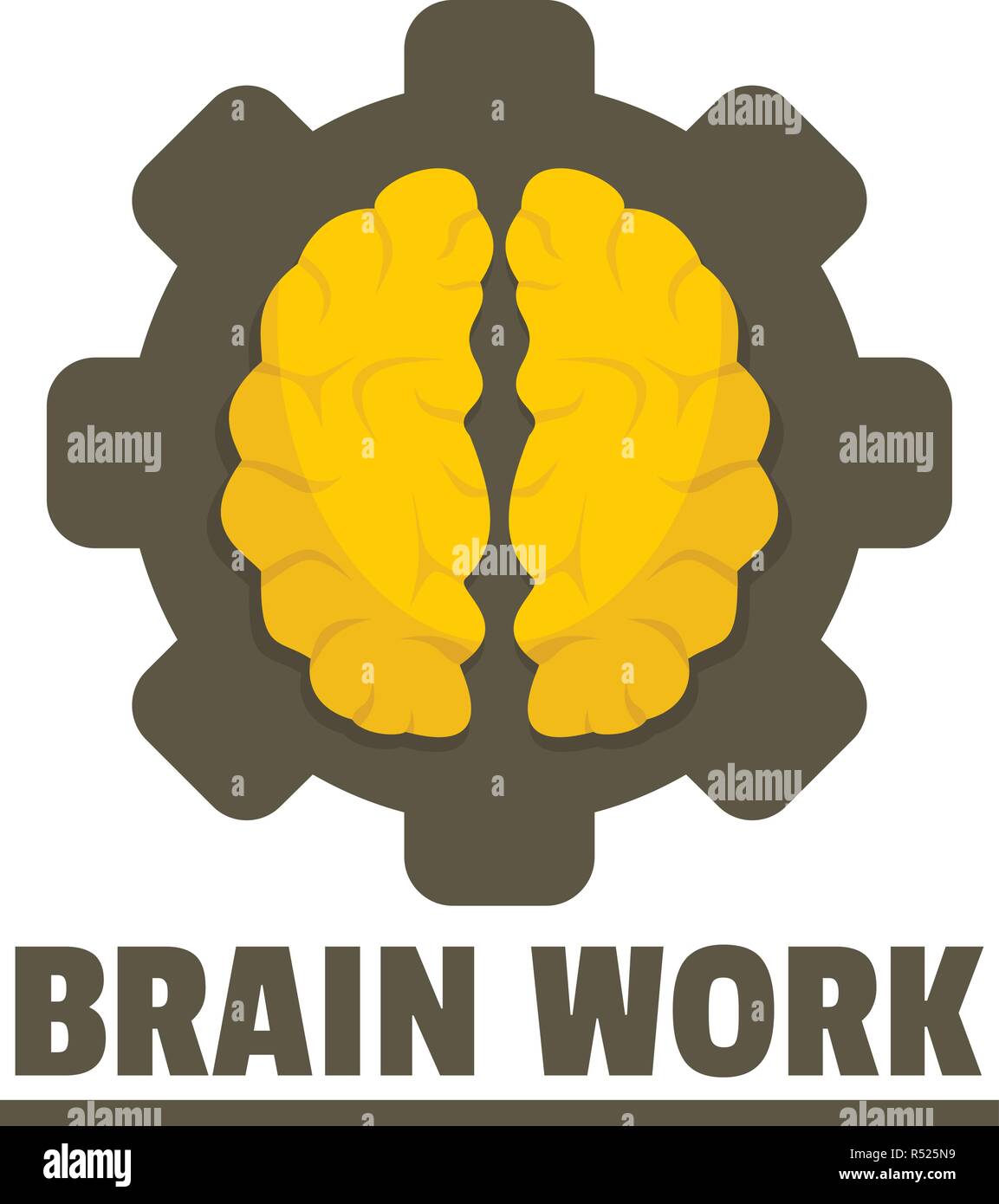 Logic brain work logo. Flat illustration of logic brain work vector ...