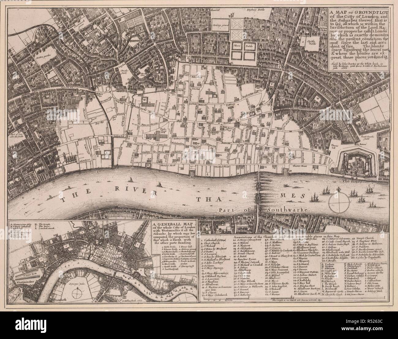 Great fire of london damage map hi-res stock photography and images - Alamy