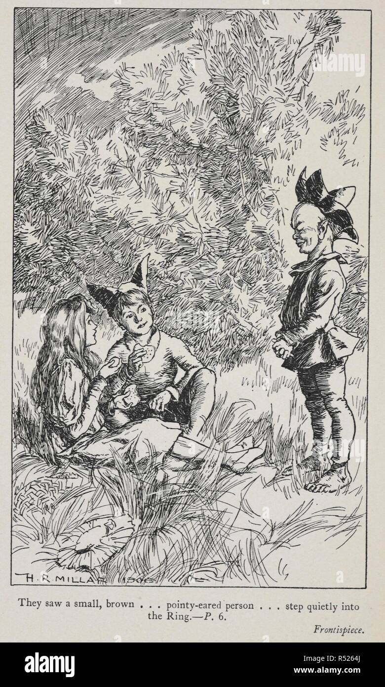 Puck appears to Una and Dan on Midsummer's eve. Illustration for a ...