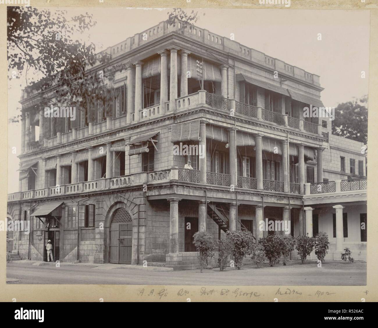A.A.G.'s Qrs, Fort St George, Madras, 1902. 1902. Source: Photo 725/5 ...