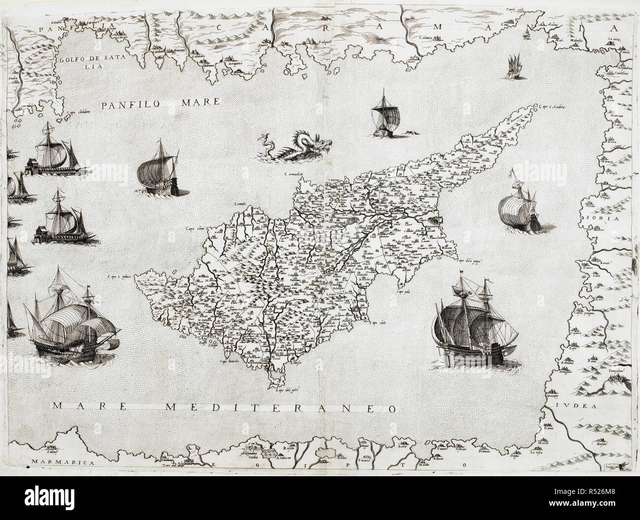 A map of Cyprus. Isola di Cipro. [Venice?], [ca. 1570-1571]. Source ...