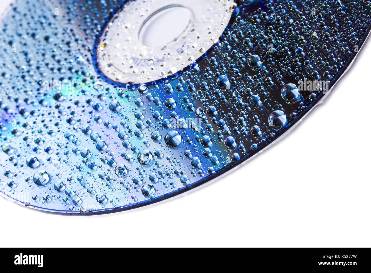water droplets on the surface of a compact disc Stock Photo - Alamy