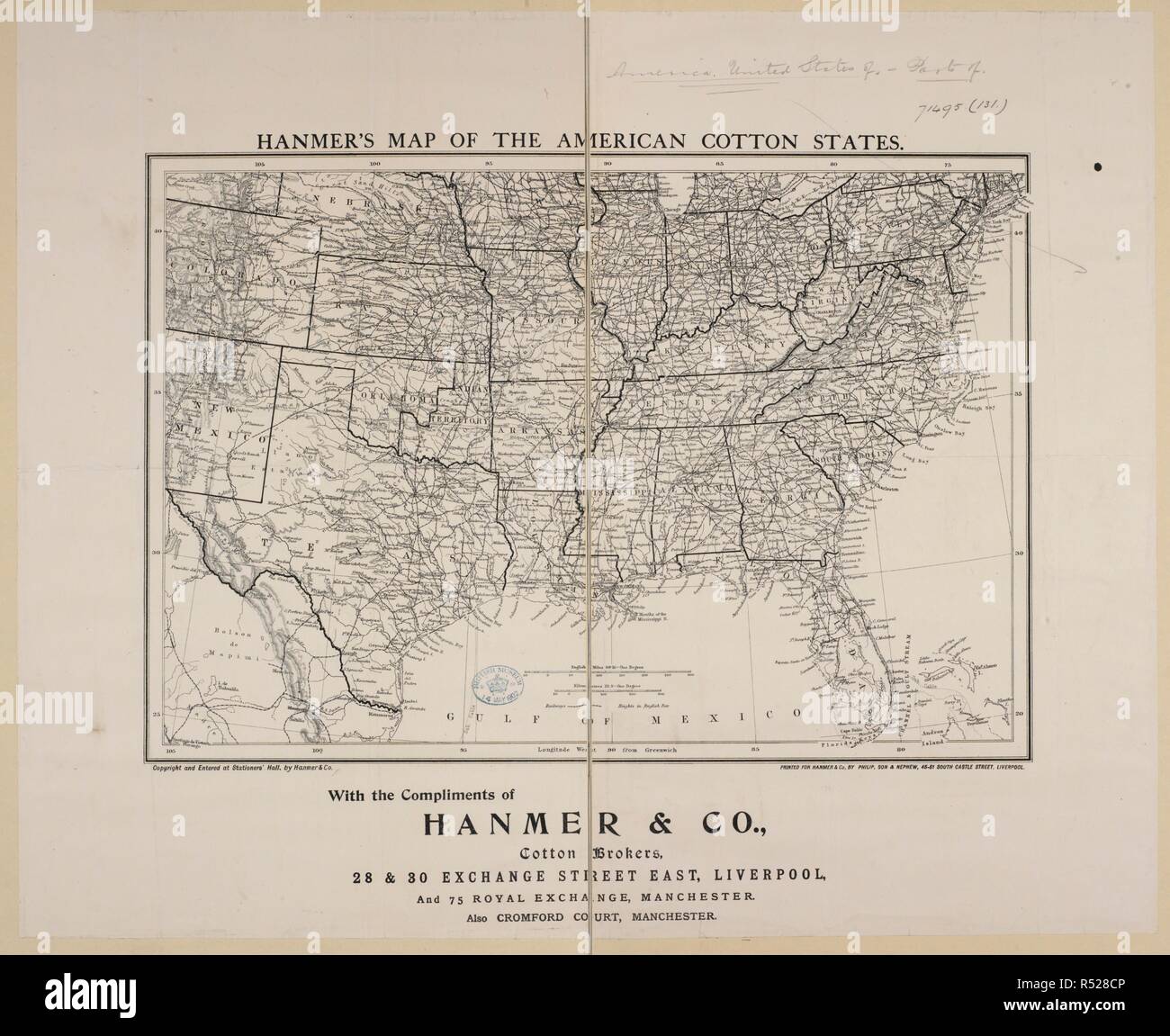 A map of the American Cotton States. Hanmer's Map of the American ...