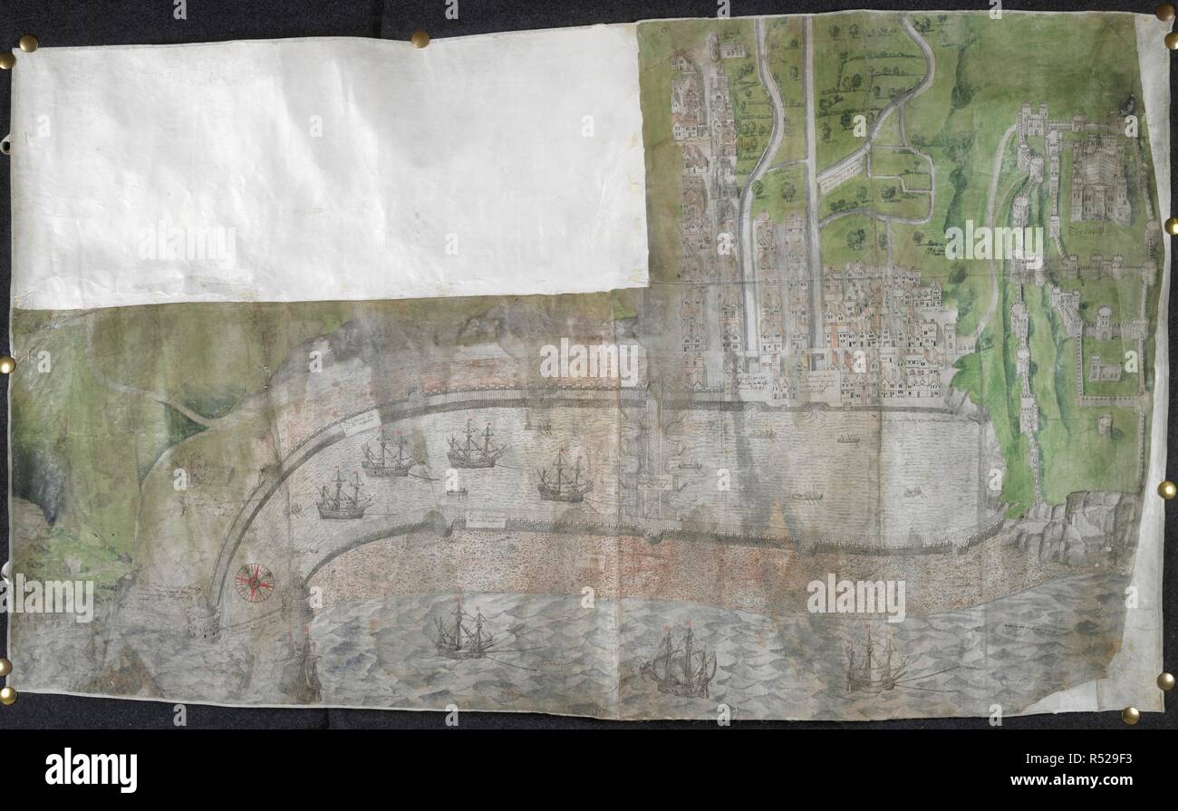Plan of Dover. England; circa 1575-1576. [Whole plan] Plan or bird's ...