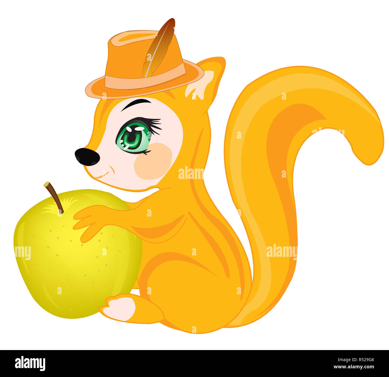 Squirrel with apple Stock Photo - Alamy