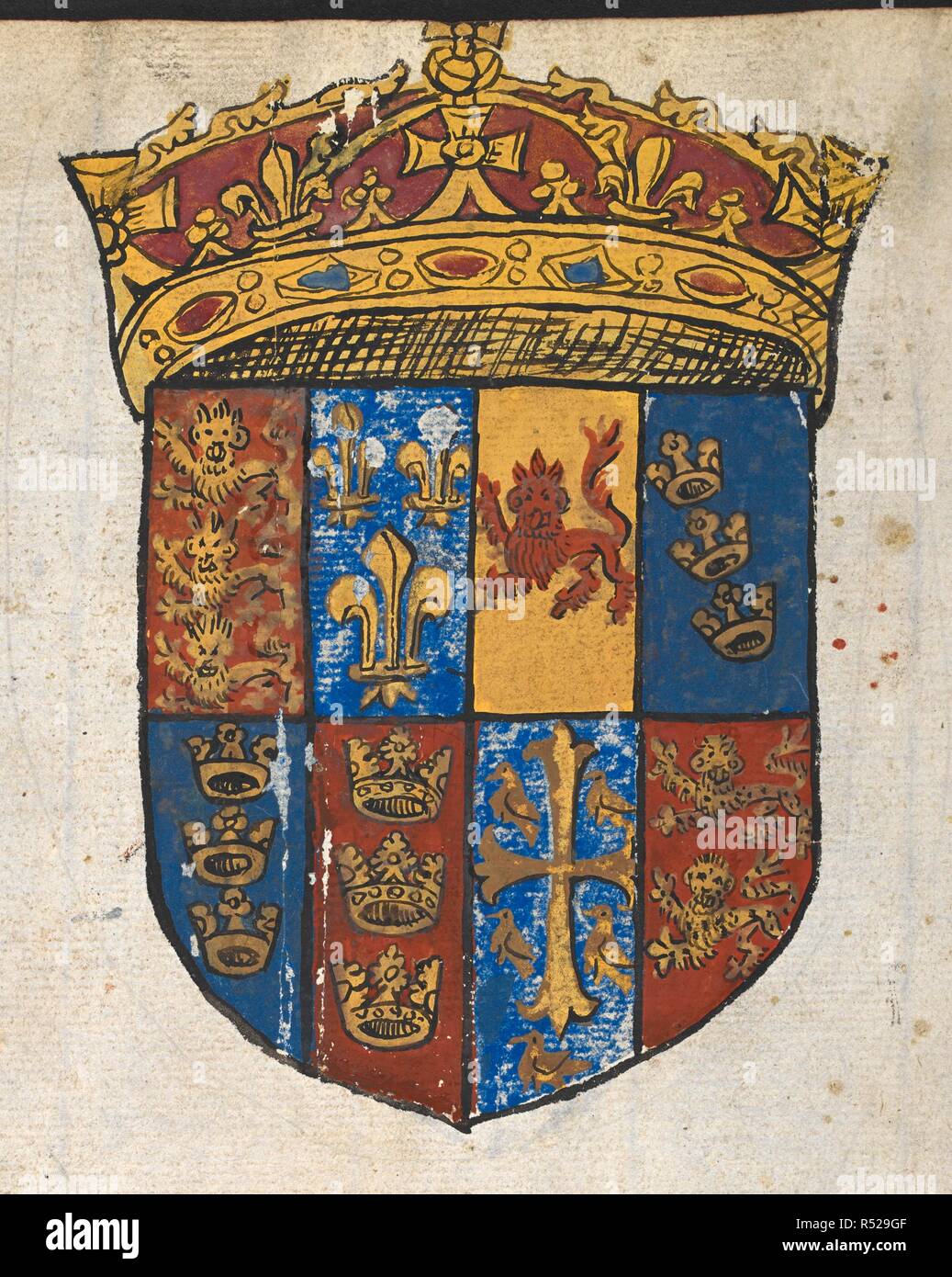 Coloured Shield Of The Royal Coat Of Arms Of Henry VIII On, 49% OFF