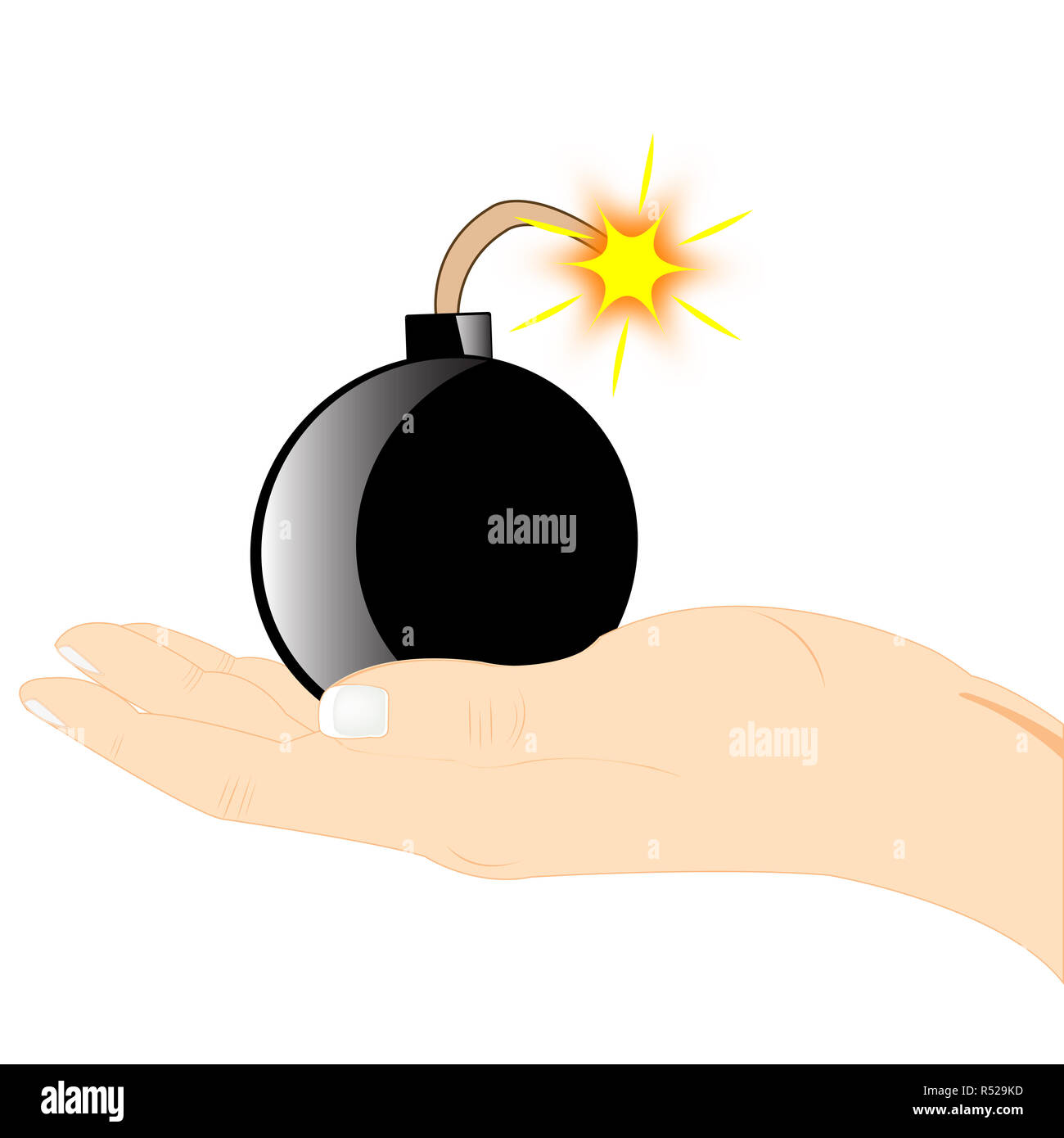Bomb in hand Stock Photo - Alamy