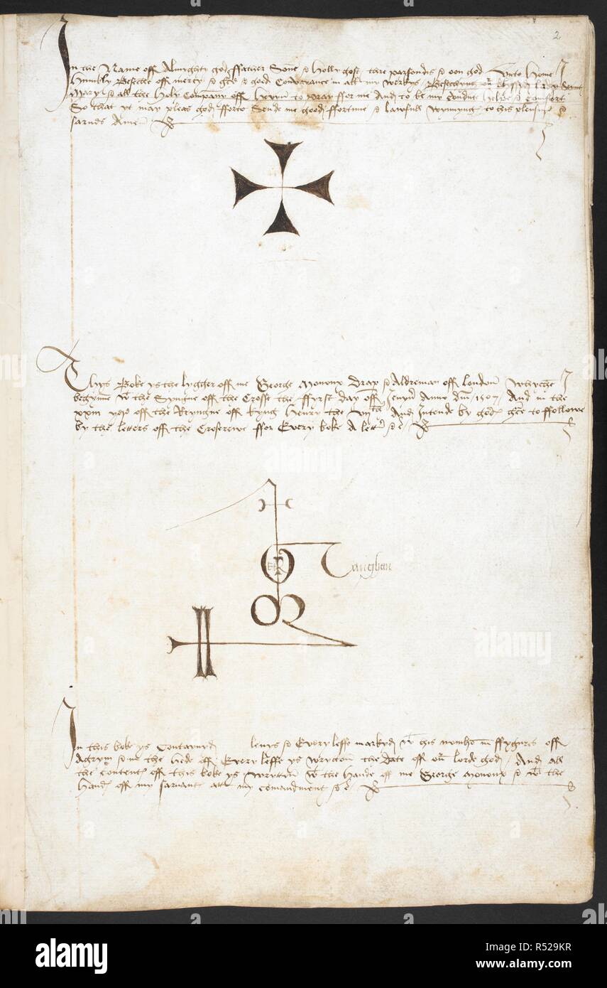 A prayer at the beginning of the ledger of Sir George Monoux, and his ...