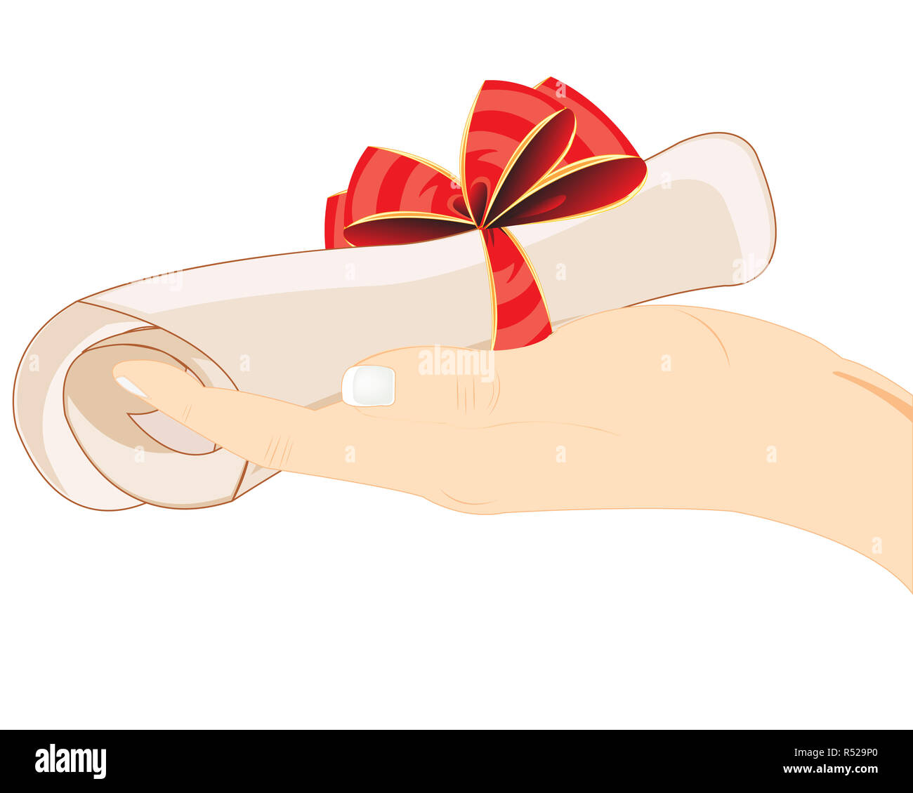 Roll of the paper in hand Stock Photo - Alamy
