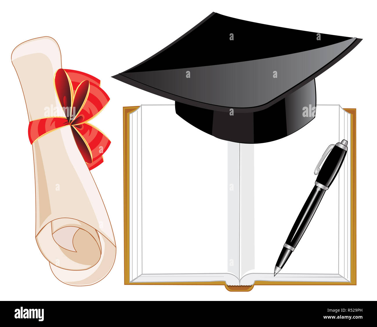 Notebook and roll on white background Stock Photo - Alamy