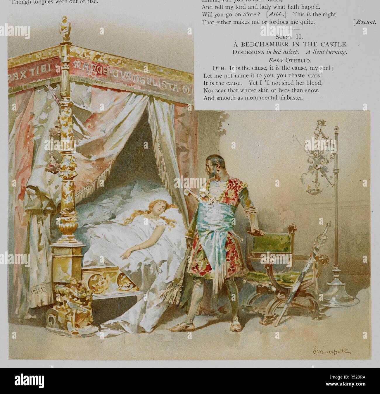 Othello looks at his wife, Desdemona, in her bed. He kills her. Othello ...