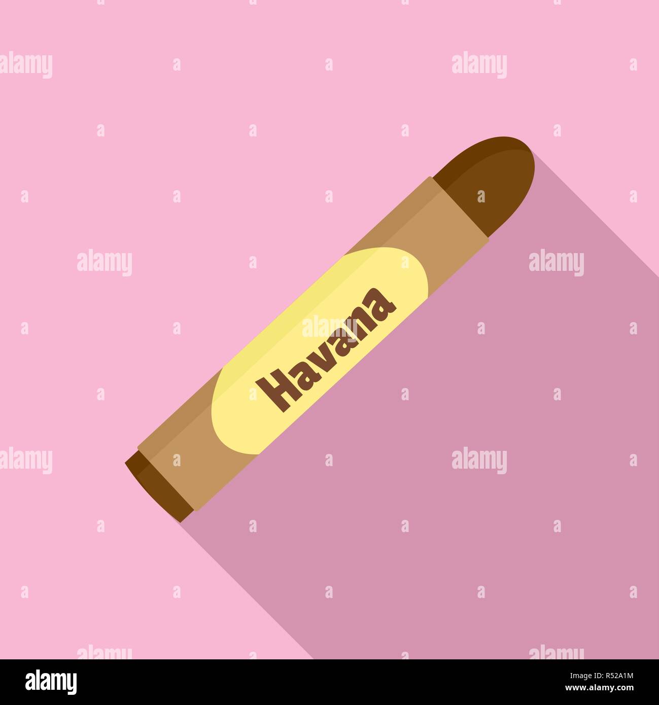 Luxury cuban cigar havana icon. Flat illustration of luxury cuban cigar ...