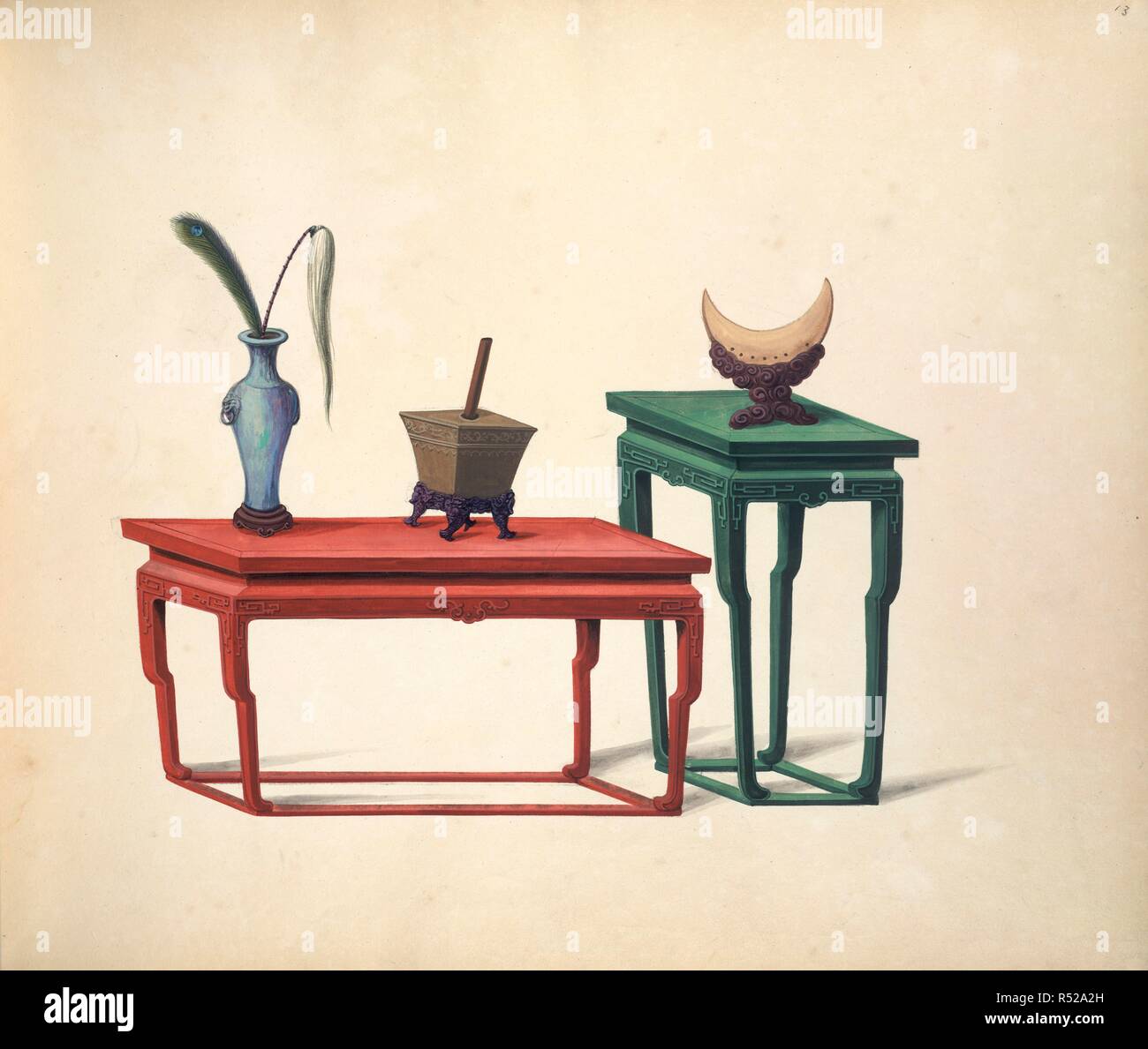 Two tables. 1800 - 1810. One of 117 drawings illustrating the contents ...