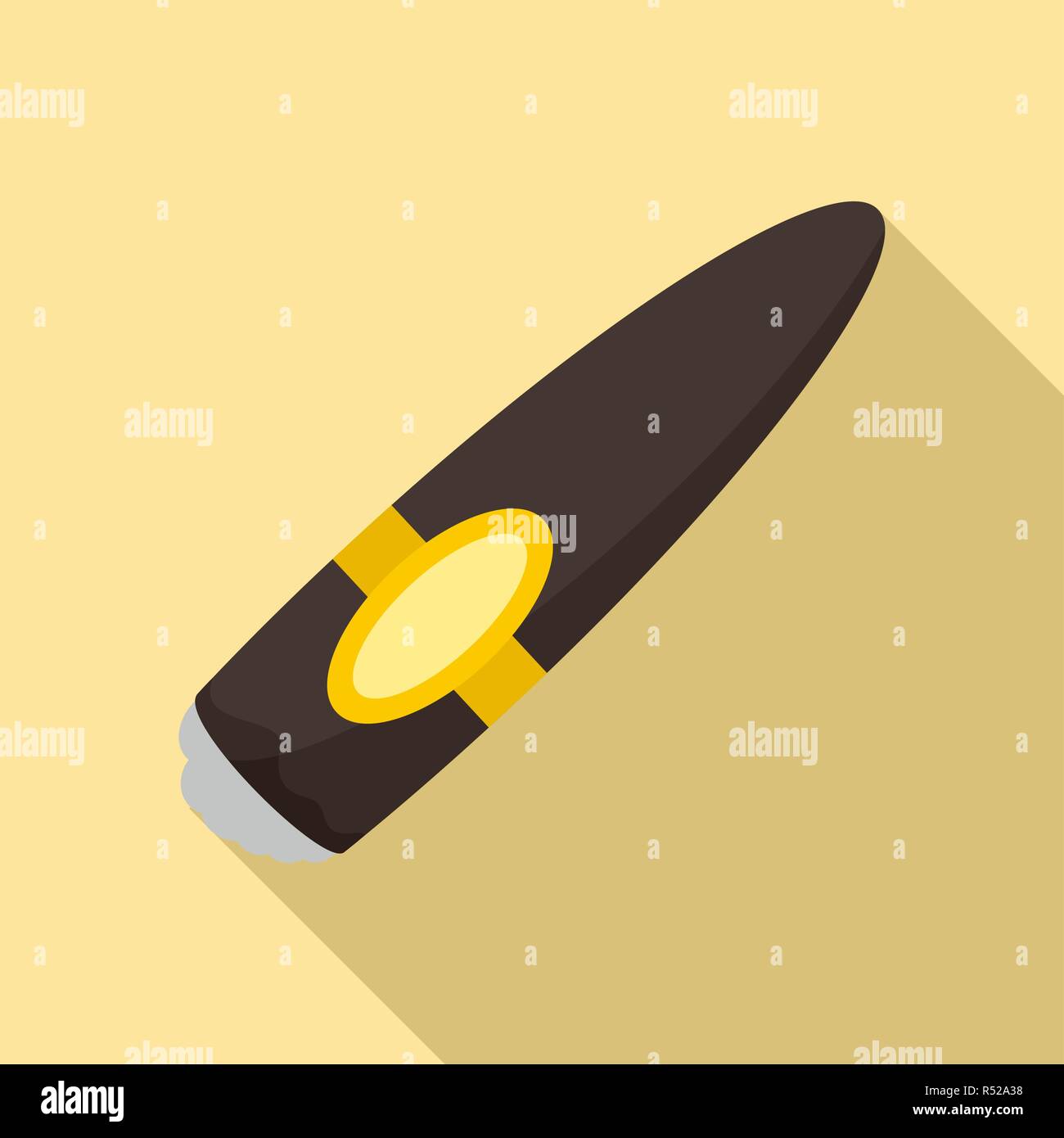 Big brown cuban cigar icon. Flat illustration of big brown cuban cigar ...