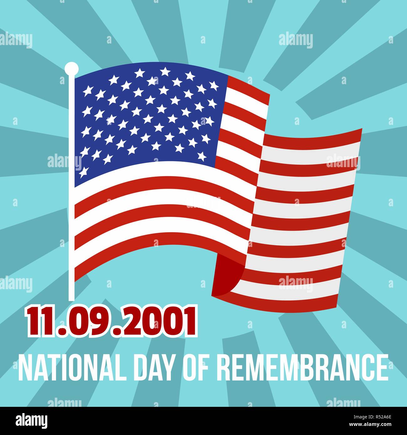 National remembrance american day background. Flat illustration of ...