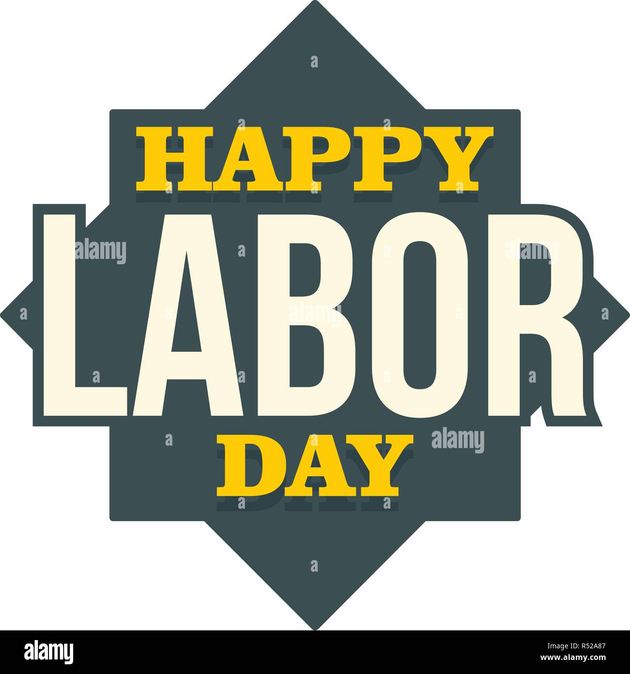 Happy labor day text logo icon. Flat illustration of happy labor day ...