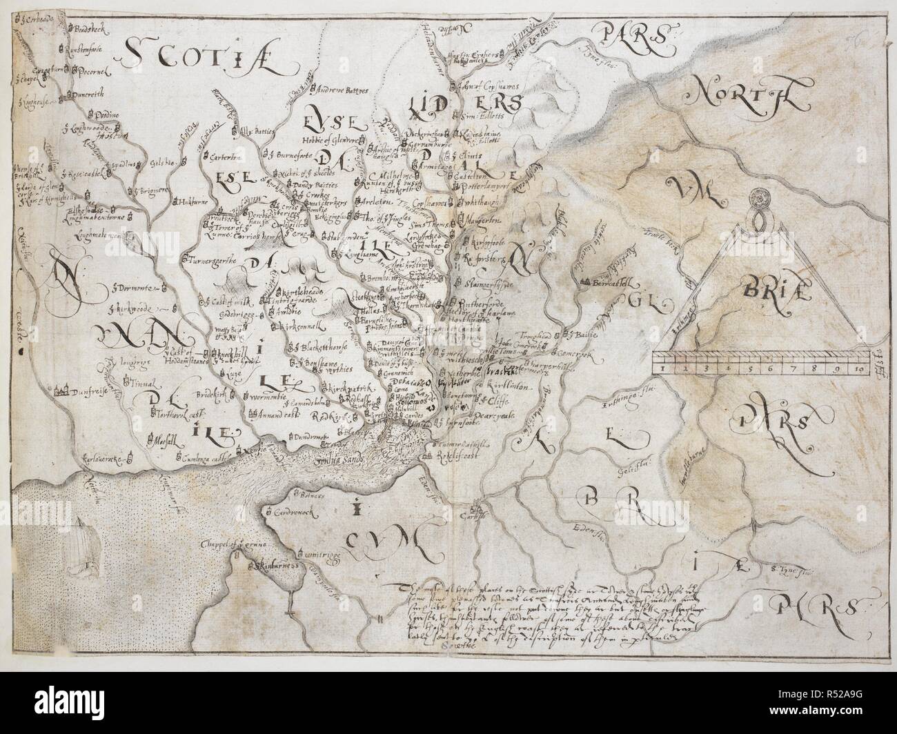 A map of the English and Scottish borders. Lord Burghley's Atlas ...