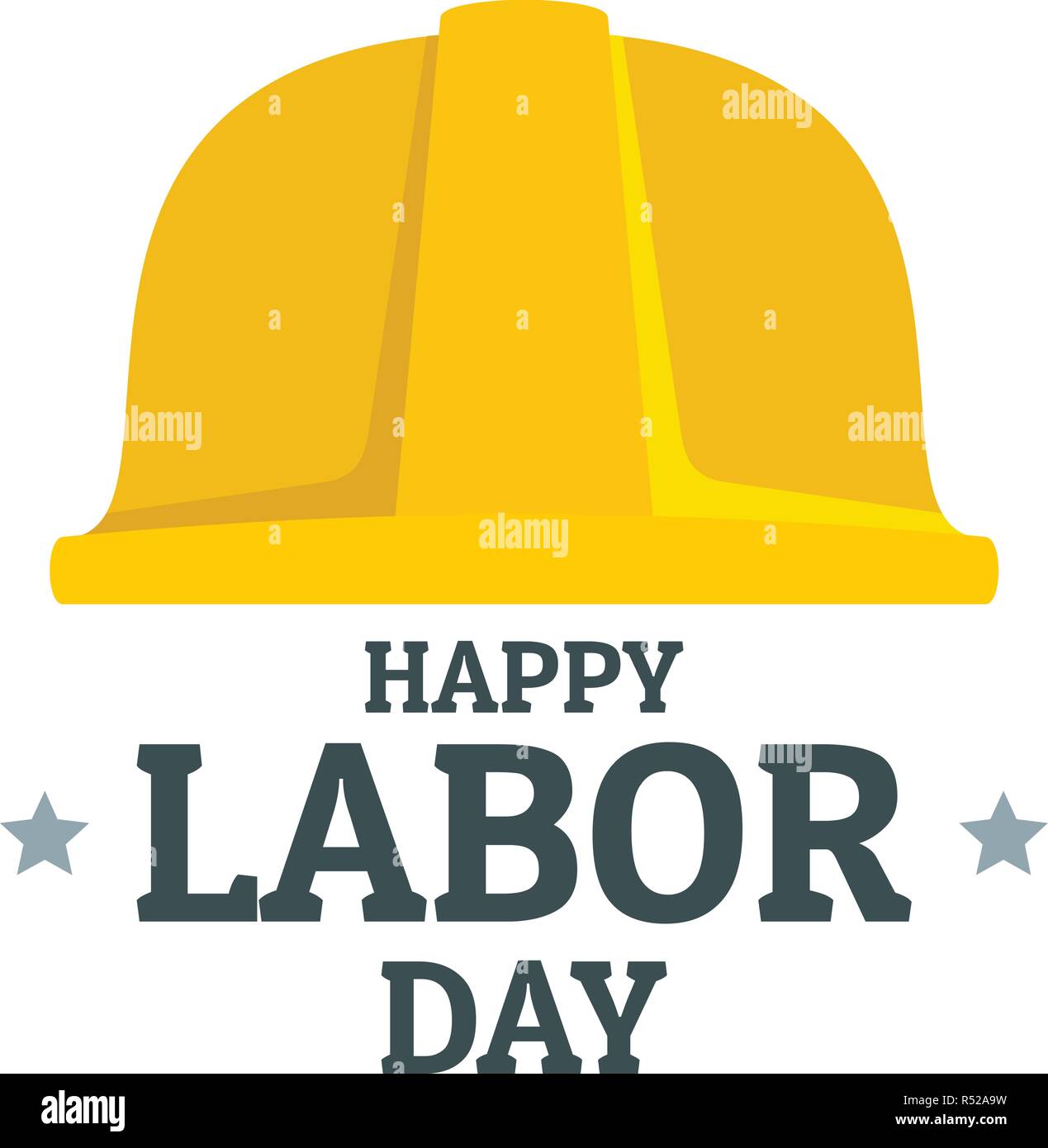 Labor day yellow helmet logo icon. Flat illustration of labor day ...