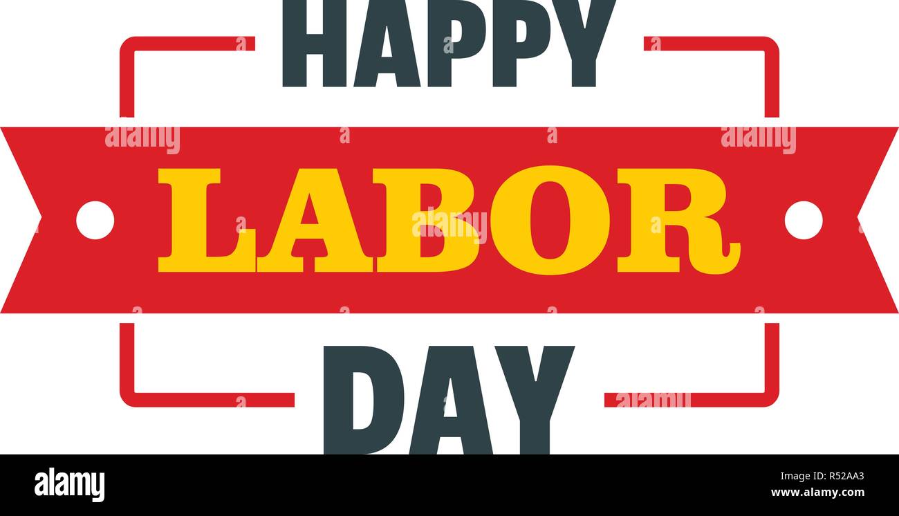 Labor day happy logo icon. Flat illustration of labor day happy vector ...