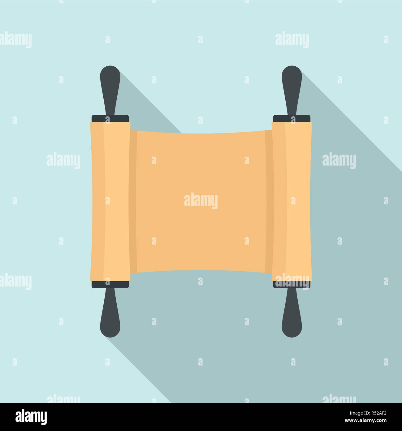 Rolled papyrus from ancient icon. Flat illustration of rolled papyrus ...