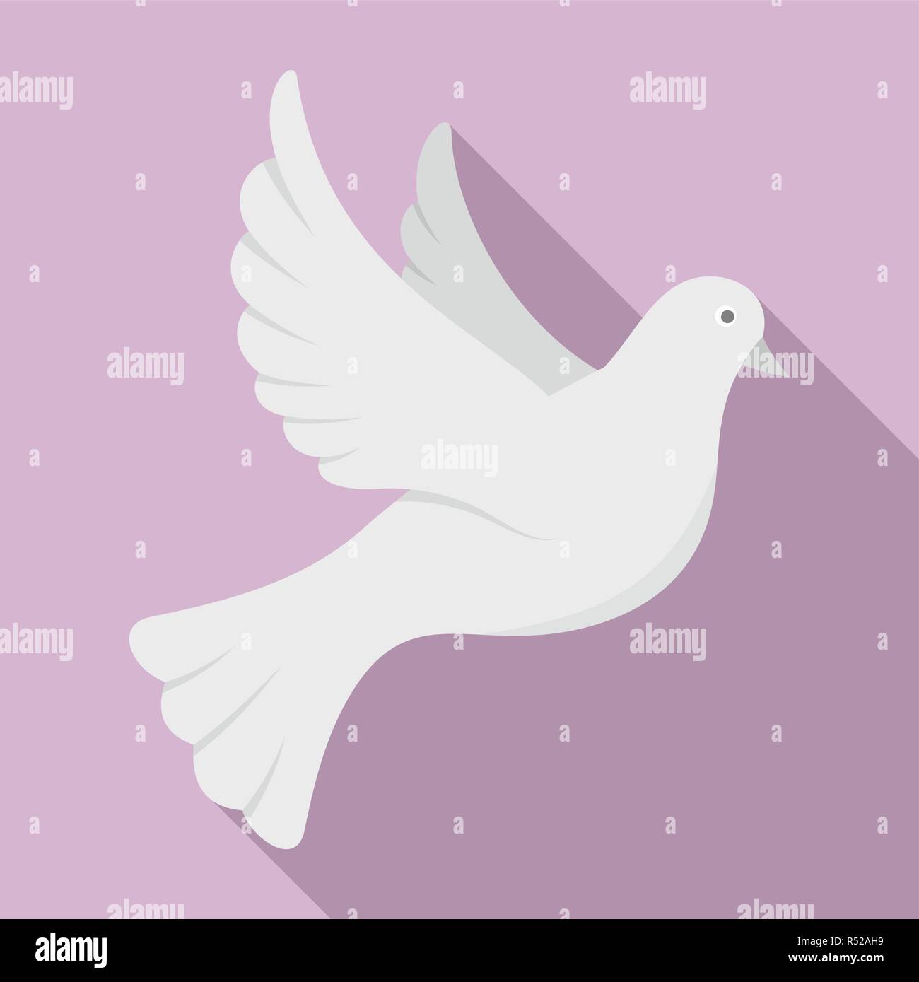 White pigeon of peace icon. Flat illustration of white pigeon of peace ...