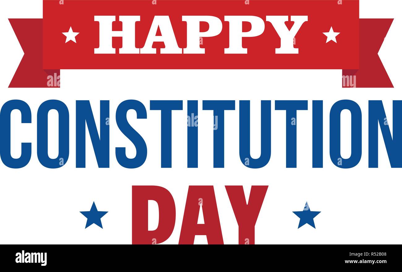Constitution day badge logo icon. Flat illustration of constitution day ...