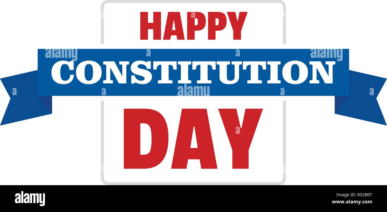 Constitution day logo icon. Flat illustration of constitution day ...