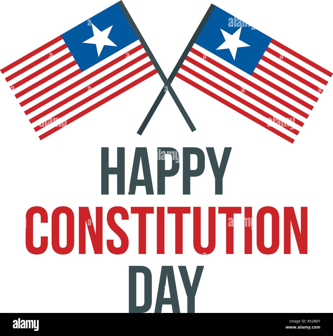 American flag constitution day logo icon. Flat illustration of american ...