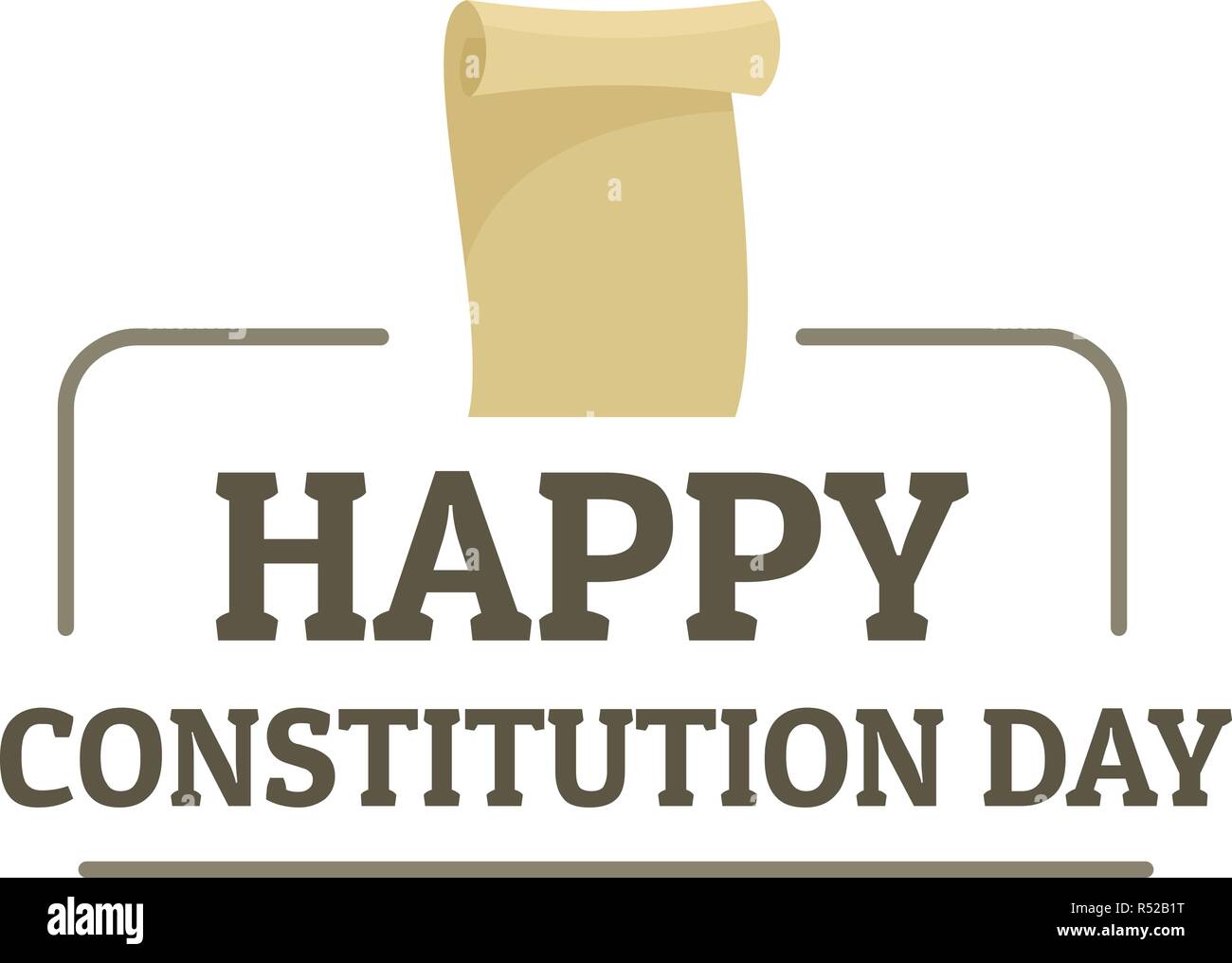 Paper constitution day logo icon. Flat illustration of paper ...