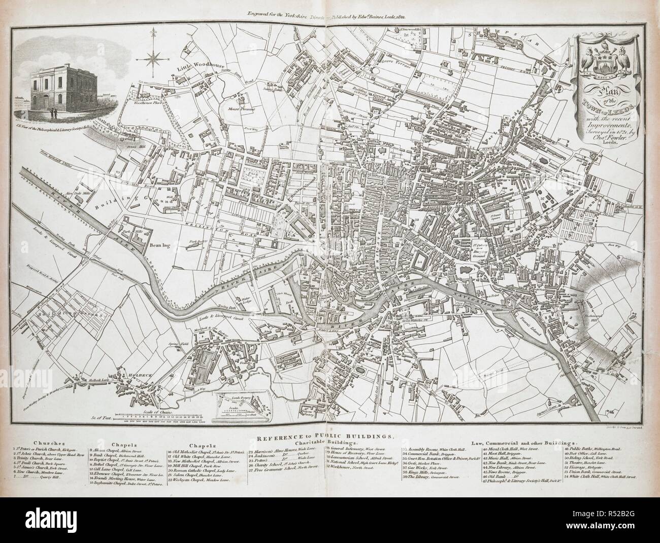 A plan of Leeds. Plan of the Town of Leeds ... surveyed in 1821 by C ...