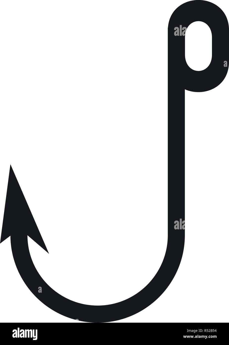 Big fish hook icon. Simple illustration of big fish hook vector icon ...