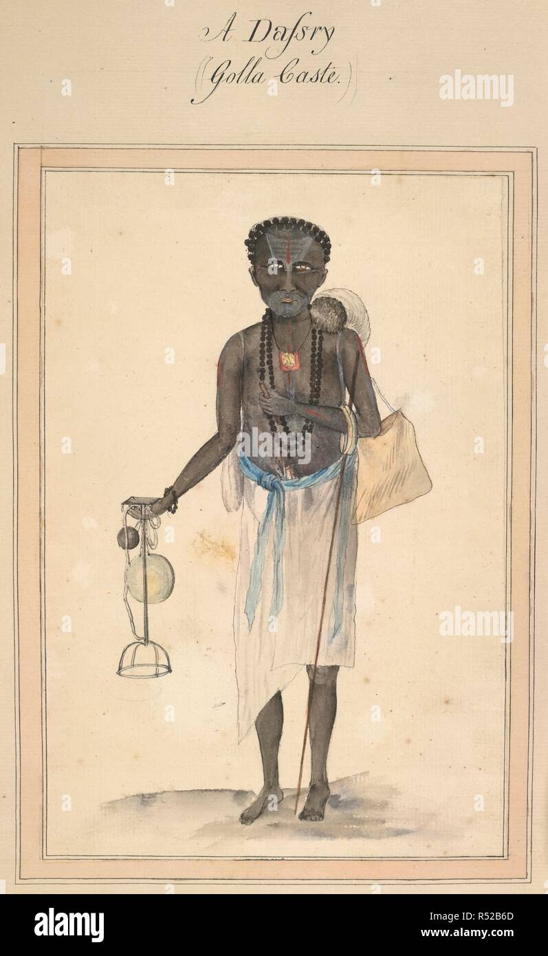 A Dassry. Golla Caste. Album of 82 drawings depicting the costume of ...