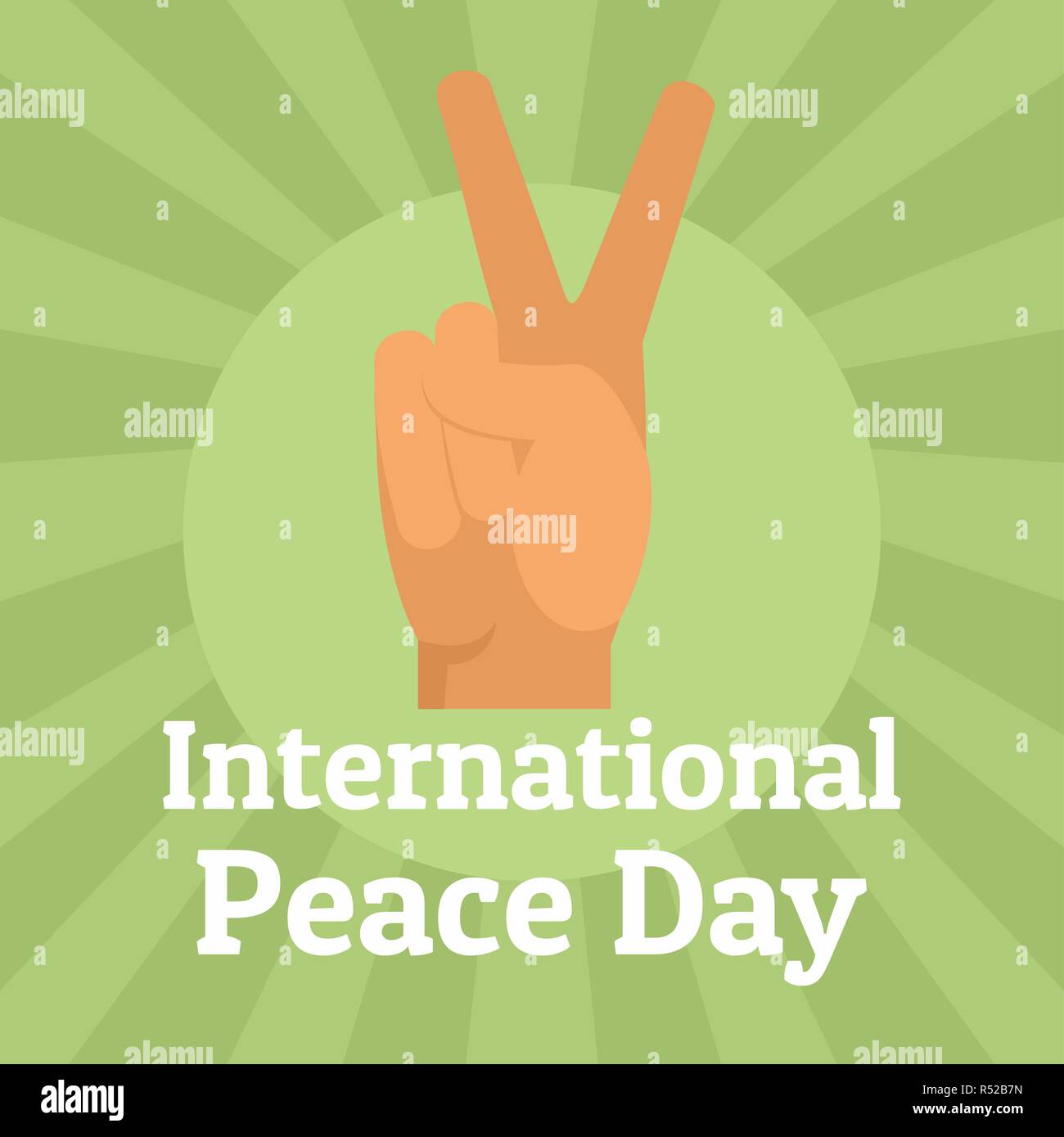 International peace day hand sign background. Flat illustration of ...