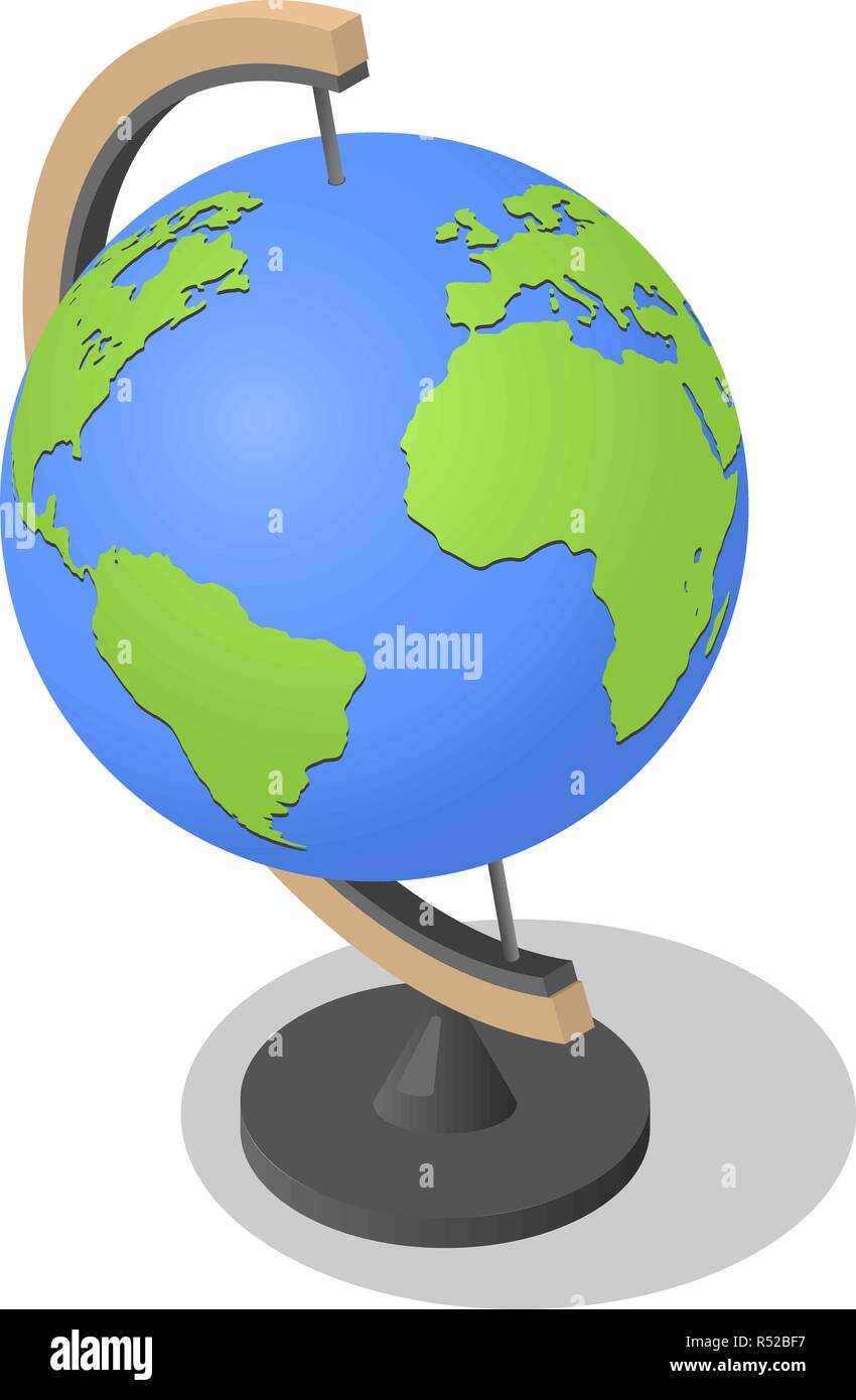 Geography globe earth school icon. Isometric of geography globe earth ...
