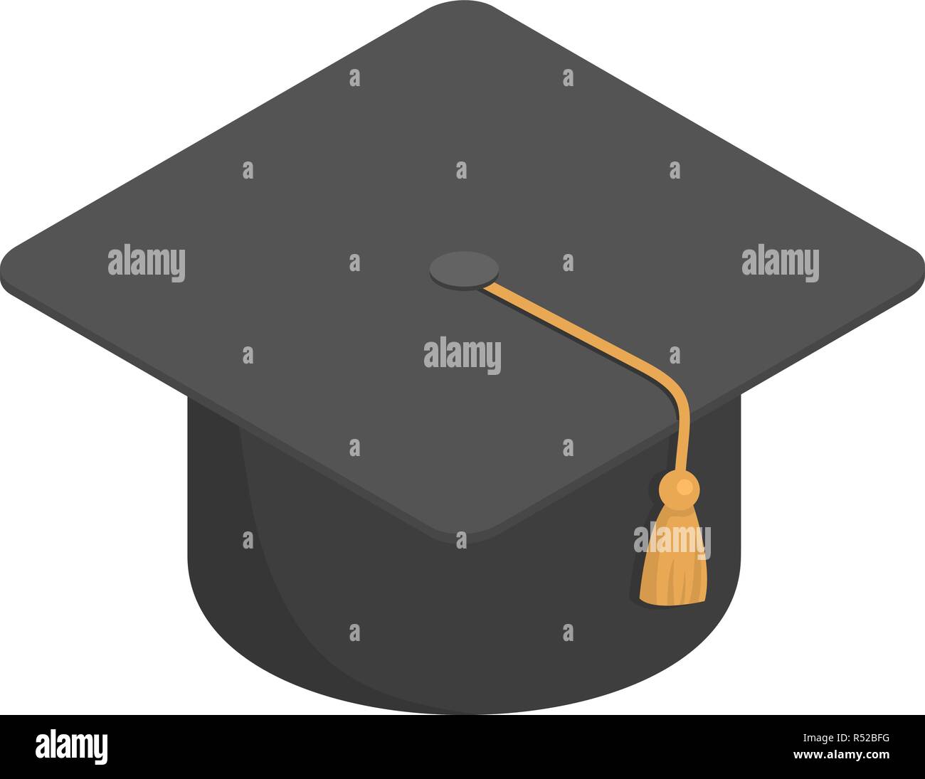 Graduate school black cap icon. Isometric of graduate school black cap ...