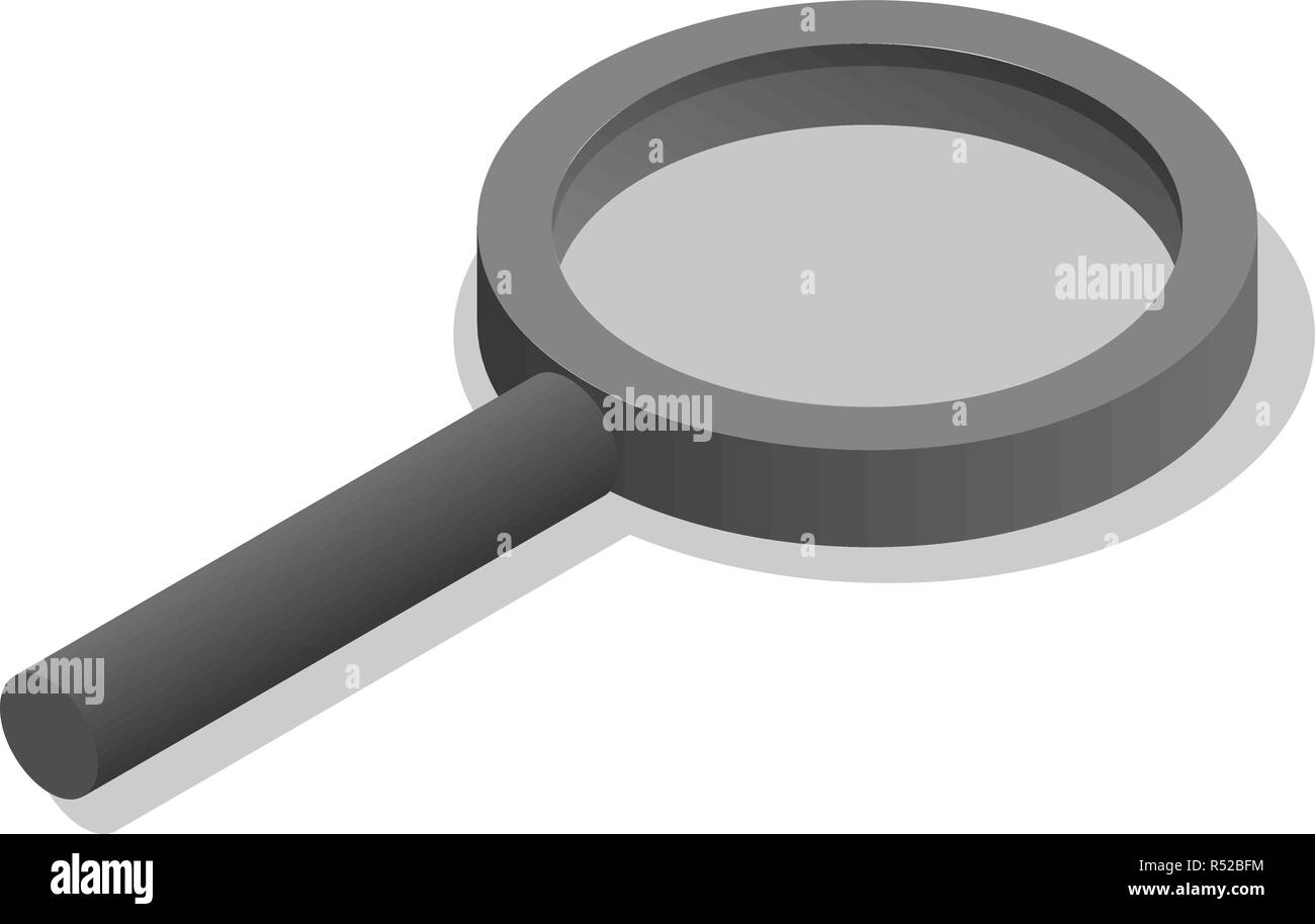 Scientific magnifying school glass icon. Isometric of scientific ...
