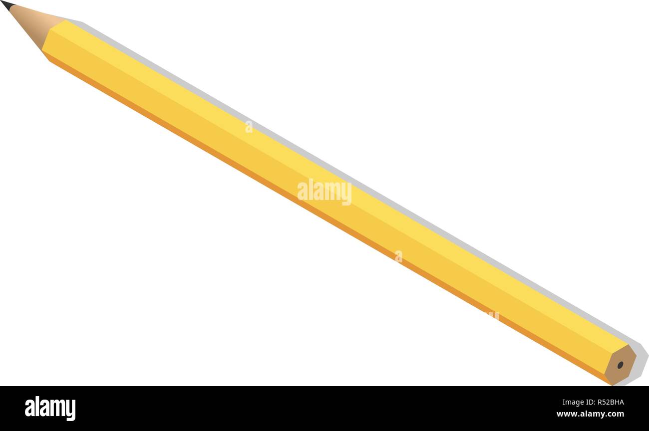Yellow pencil for drawing icon. Isometric of yellow pencil for drawing ...