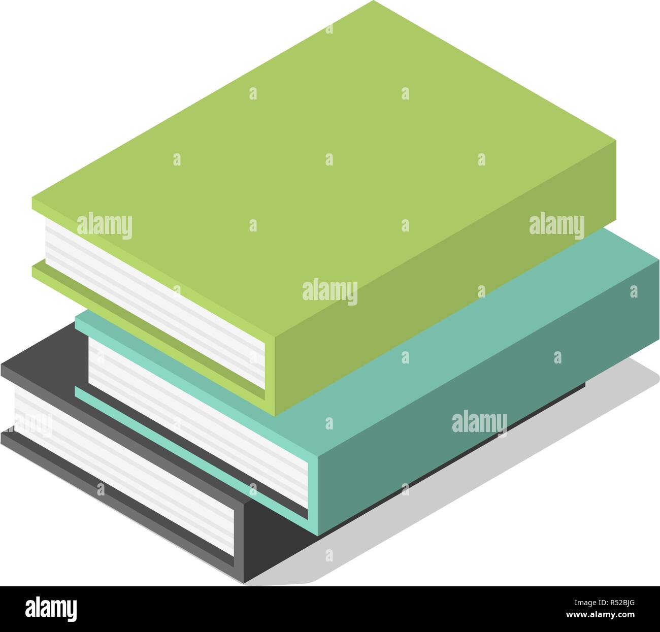 Pack of books on table icon. Isometric of pack of books on table vector ...