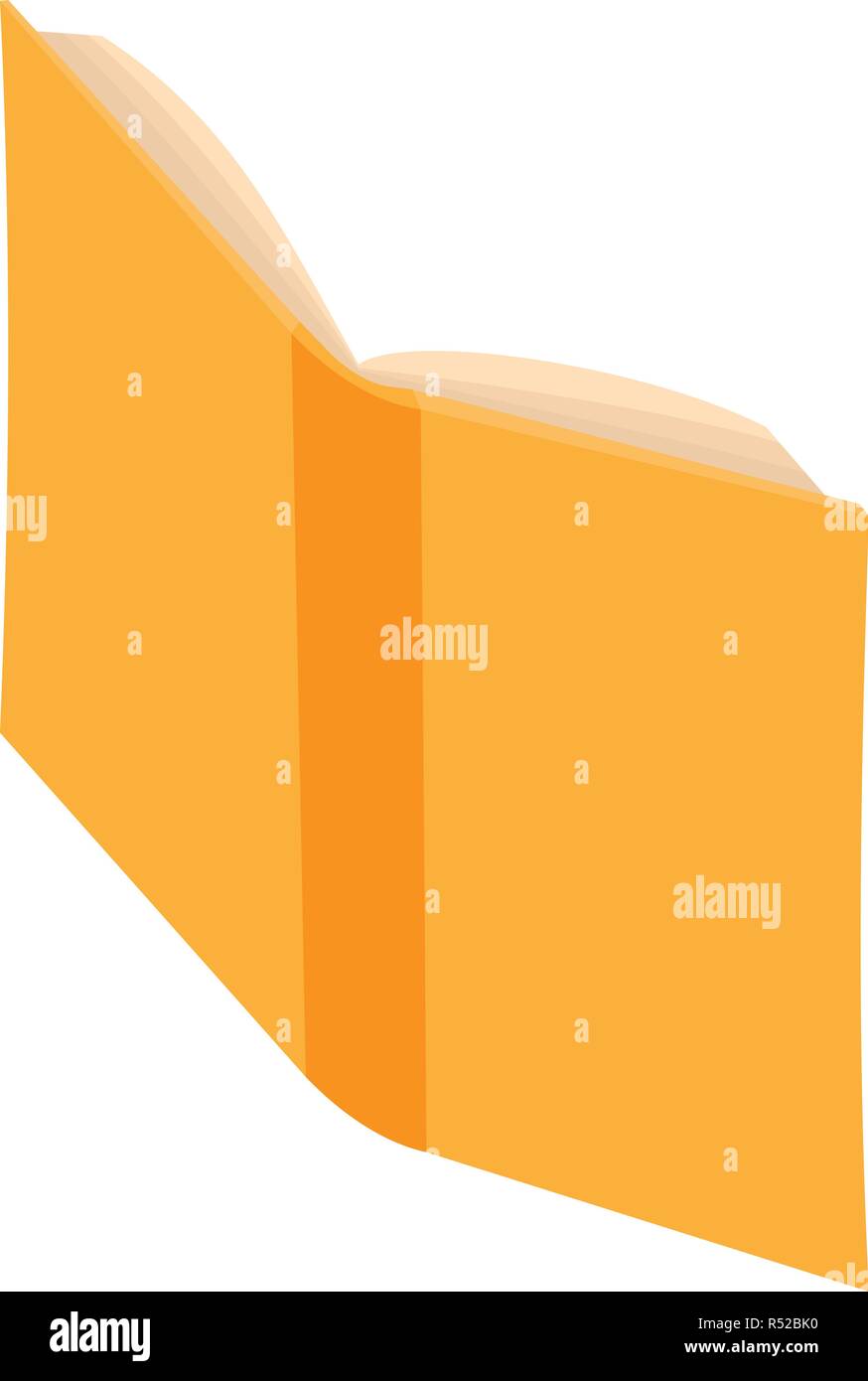 Open orange school book icon. Isometric of open orange school book ...