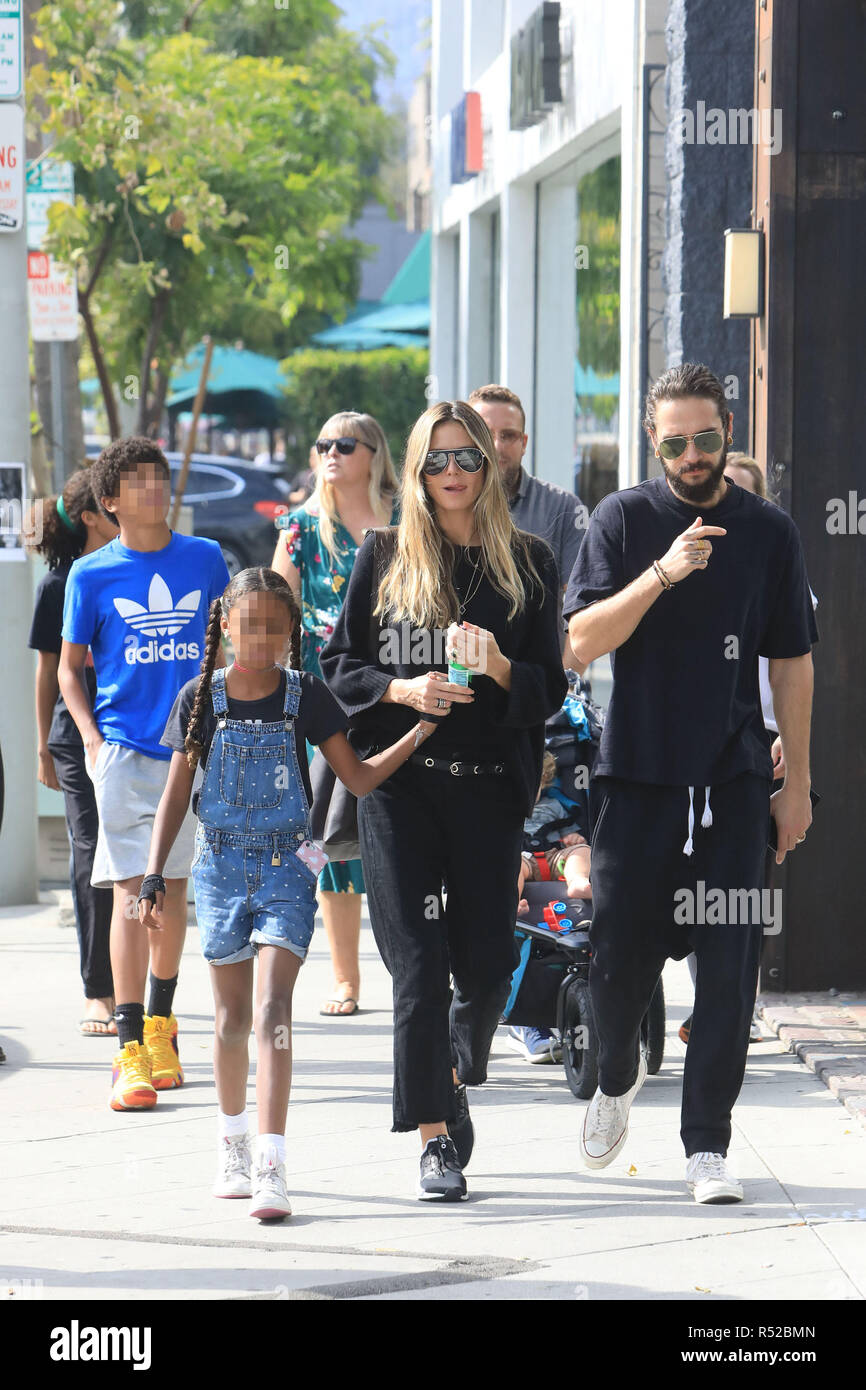 Heidi Klum out shopping with her boyfriend Tom Kaulitz and her four ...